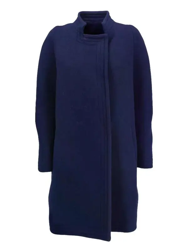 GIANLUCA CAPANNOLO High-neck Concealed-fastening Coat - Blue