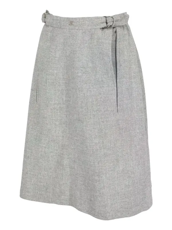 COURREGES Marl D-ring Belted A-line Skirt - Grey