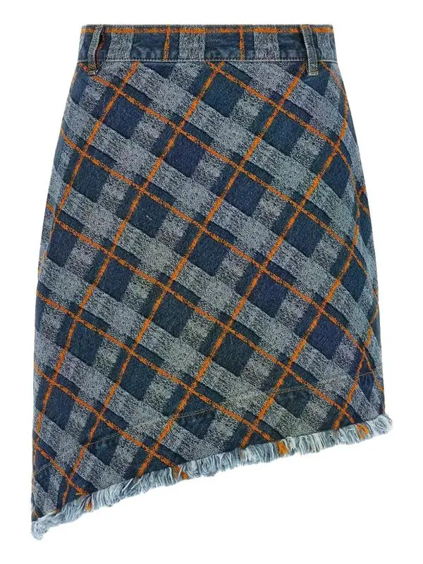 VIVIENNE WESTWOOD Sailor Frayed Asymmetrical Mini Skirt - Blue