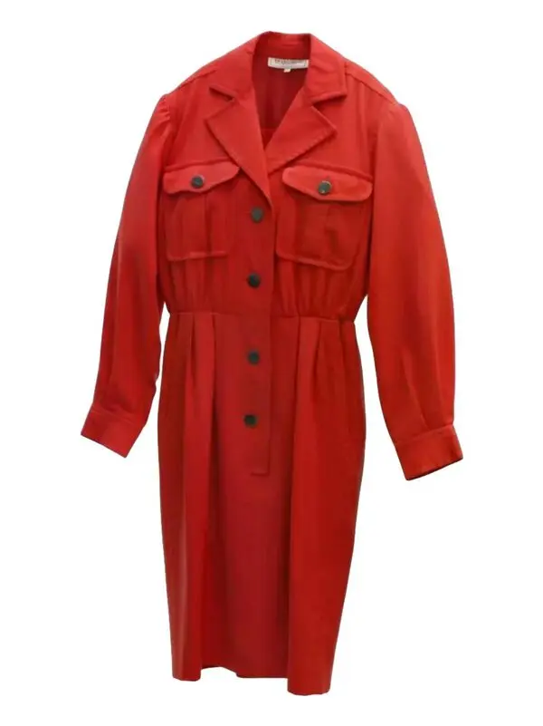 Saint Laurent Wool Button-front Dress - Red