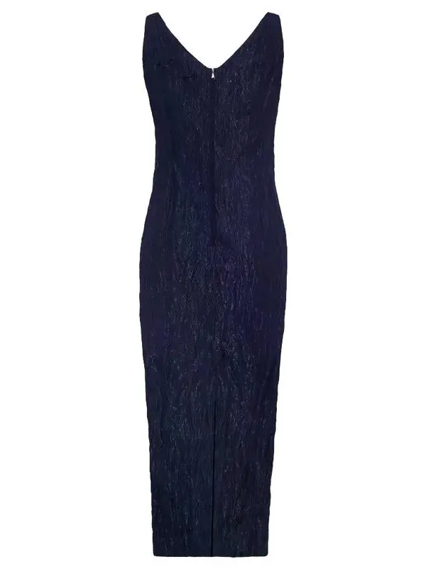 Adam Lippes Willa Crinkled-effect Midi Dress - Blue