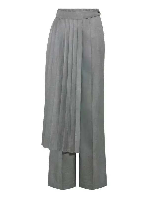 Adam Lippes Nara Pleated Overlay Trousers - Grey