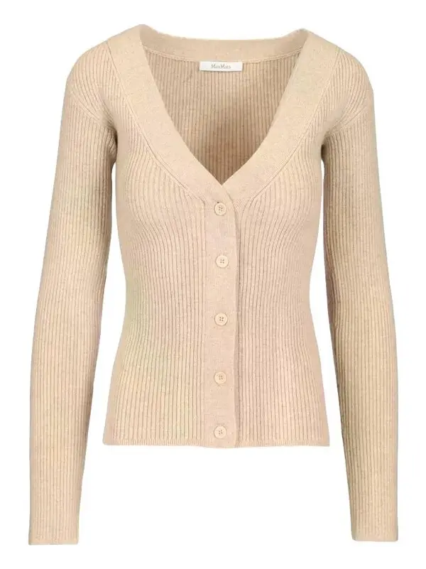 Max Mara Gioiosa Ribbed Cardigan - Neutrals