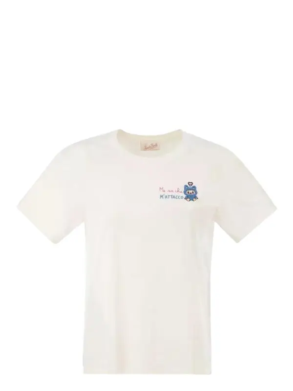 MC2 SAINT BARTH X Labubu Emilie Embroidered T-shirt - Neutrals