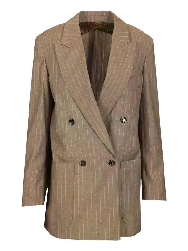 Max Mara Pinstripe Double-breasted Blazer - Neutrals
