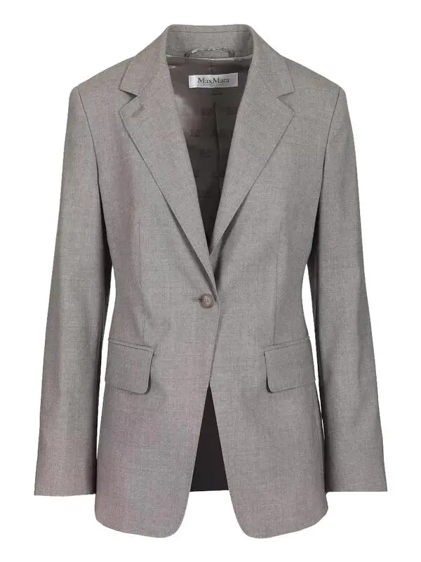 Max Mara Single-breasted Virgin Wool Blazer - Grey