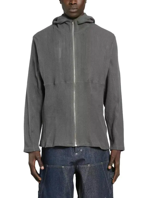 BRYAN JIMENEZ Thermal Zip-up Hoodie - Grey