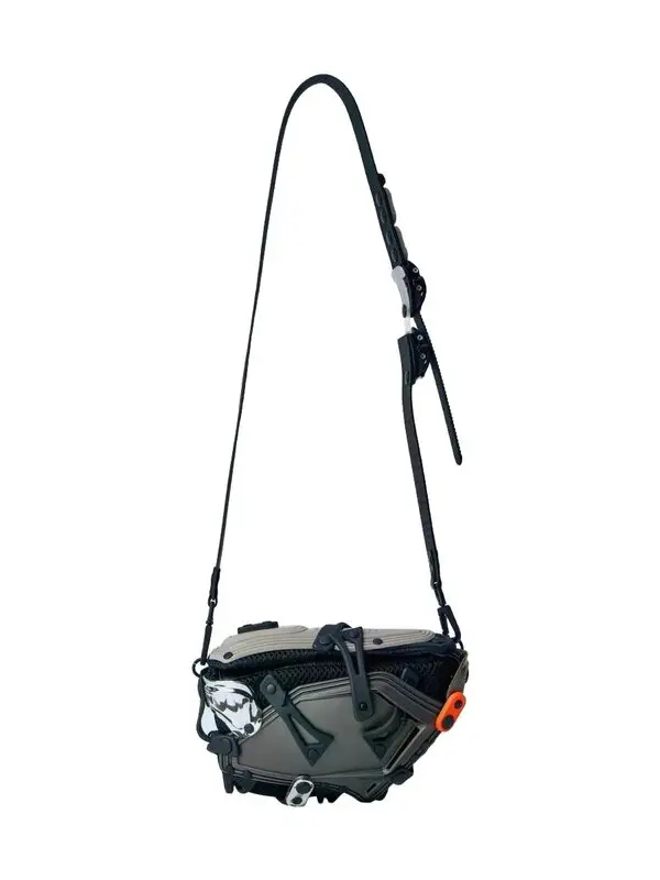 INNERRAUM Panelled Mesh Messenger Bag - Grey