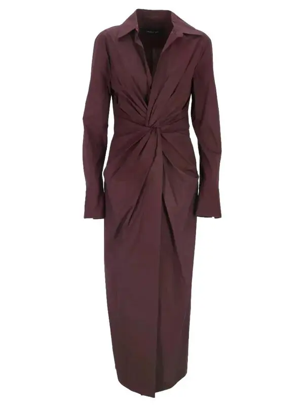 Federica Tosi Twist Detail Midi Dress - Red