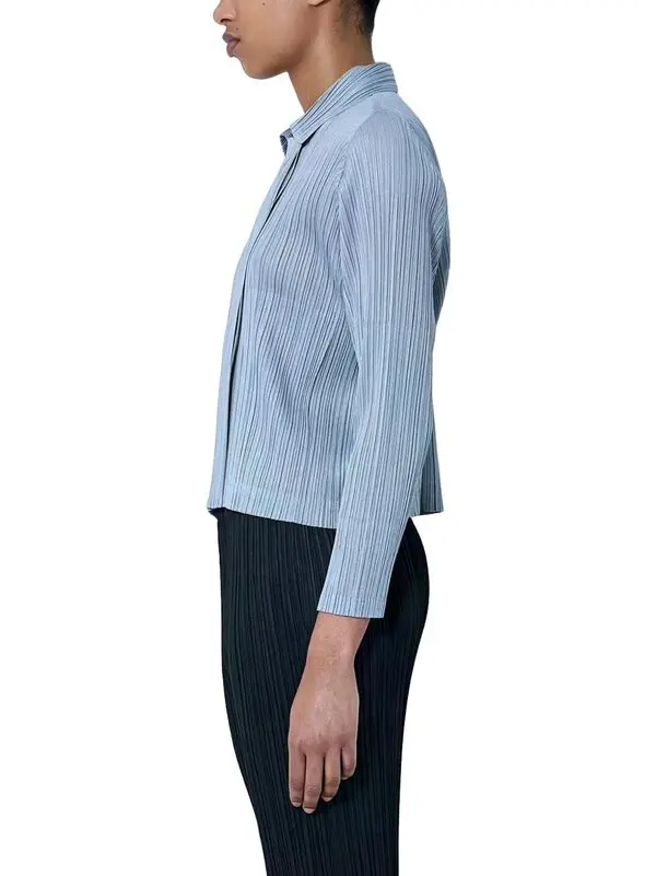 Issey Miyake Pleated Long-sleeve Shirt - Blue
