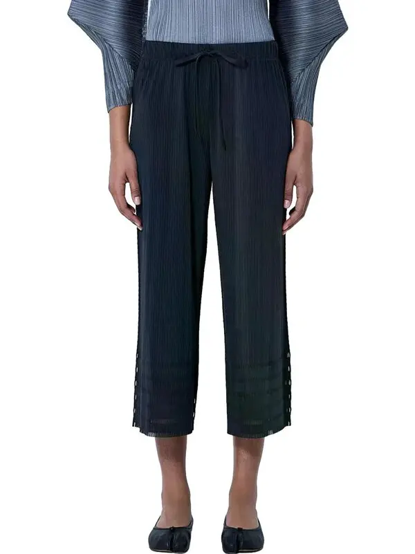 Issey Miyake Pleated Wide-leg Trousers - Black