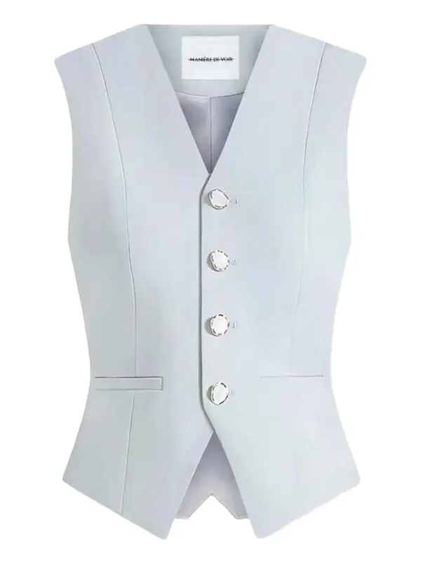 Manière De Voir Tailored Cinched Waistcoat - Blue