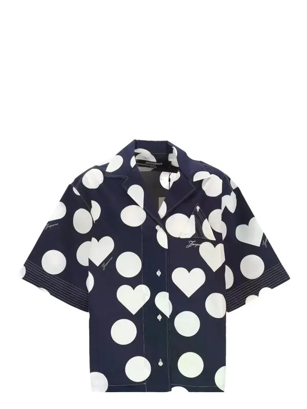 Jacquemus Polka-dot Heart Print Shirt - Blue