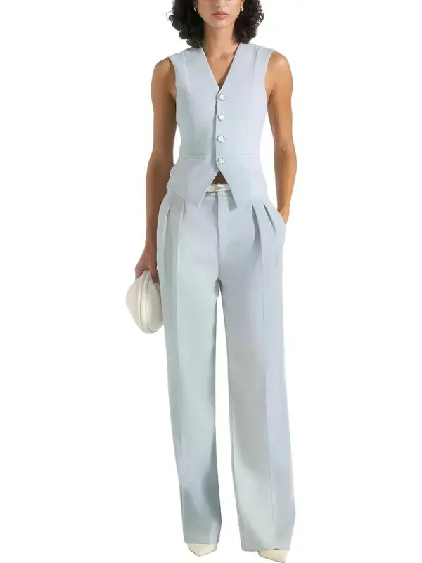 Manière De Voir Julie Tailored Twin Pleat Trousers - Blue