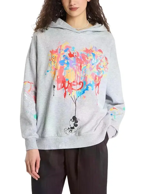 Desigual Disney Mickey Mouse Graphic Hoodie - Grey