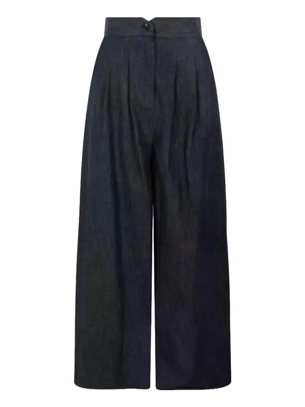 Dusan Pleated Wide-leg Jeans - Blue