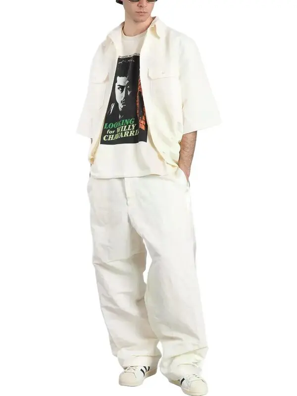 WILLY CHAVARRIA Satin-trim Wide-leg Trousers - Neutrals