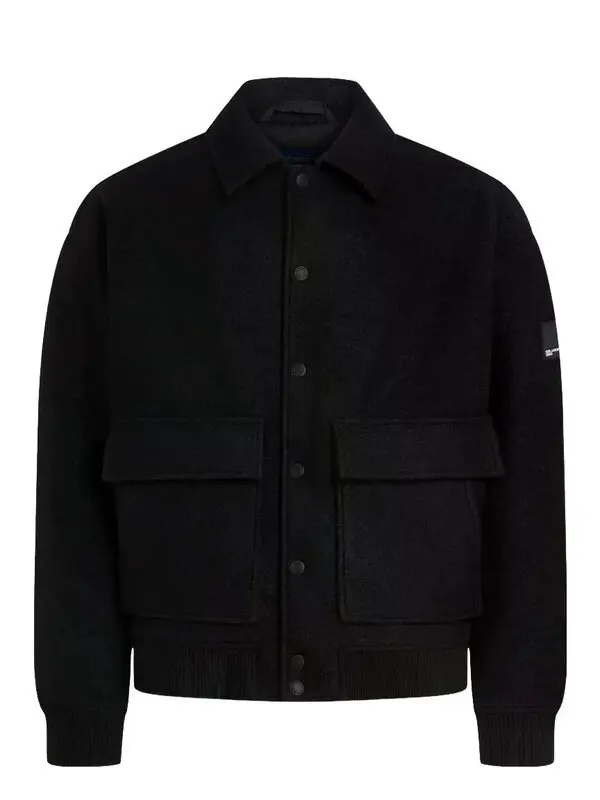 Karl Lagerfeld Logo-patch Bomber Jacket - Black