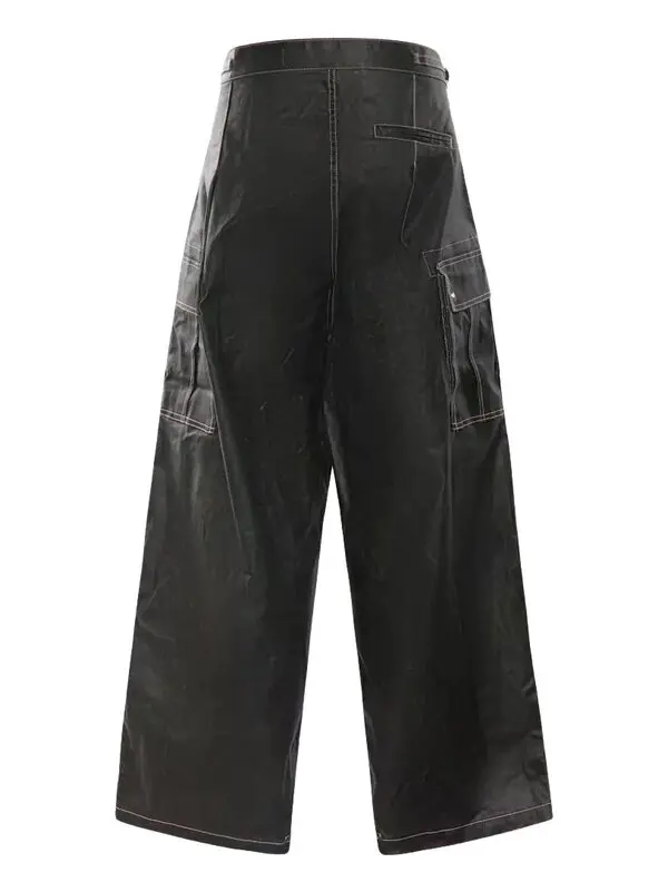 PDF Contrast Stitch Cargo Pants - Black