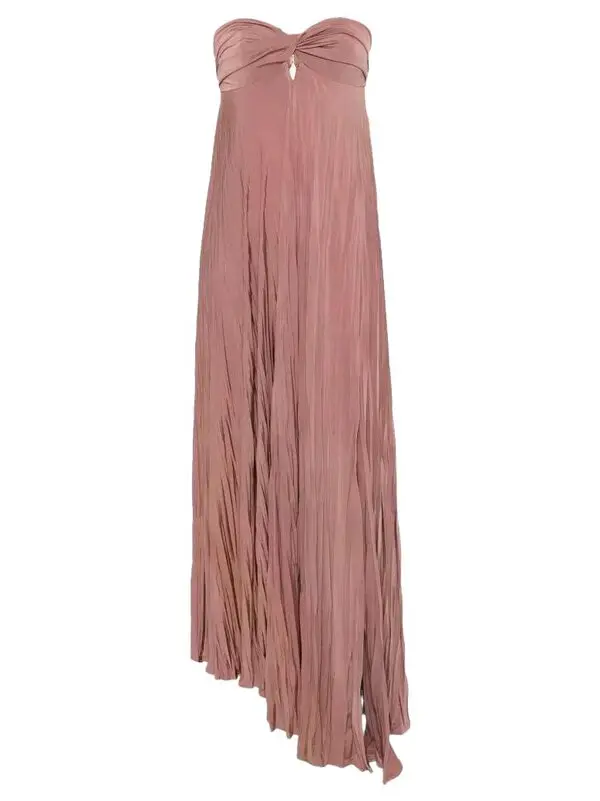 RAME Crinkled Finish Strapless Maxi Dress - Pink