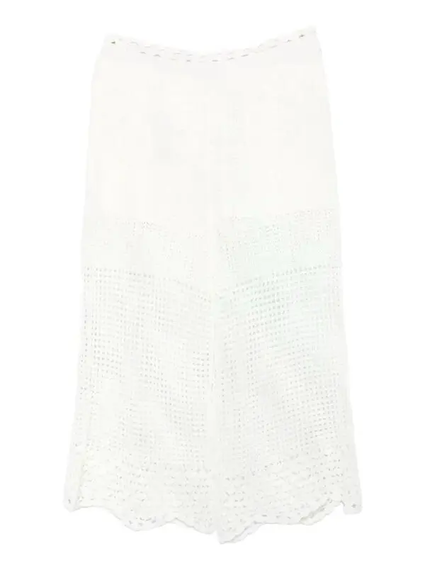 IRO PARIS Crochet Knit Scalloped Hem Trousers - White