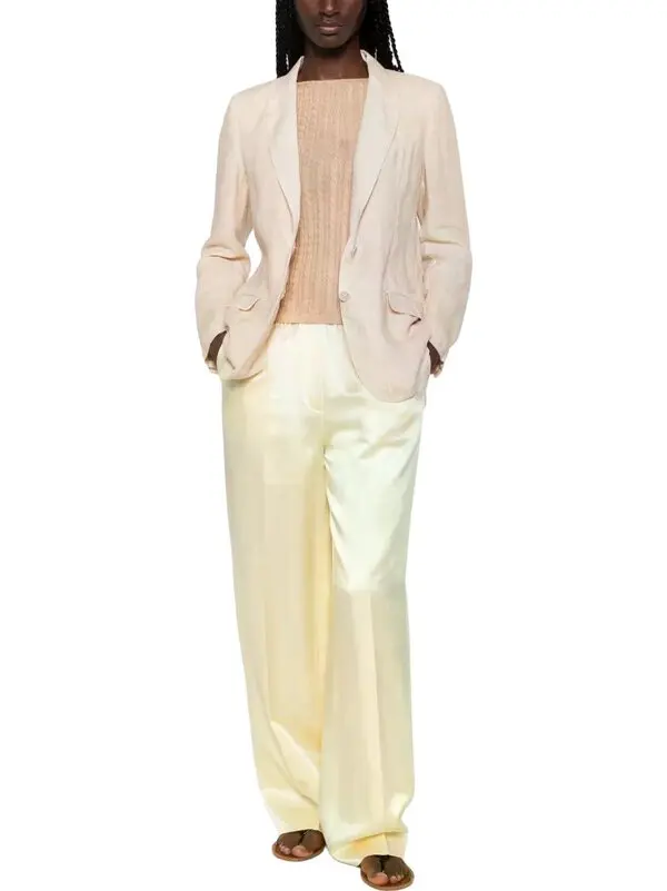 120% Lino Single-breasted Blazer - Neutrals