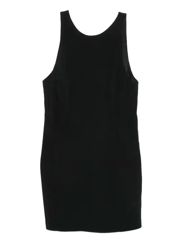 CARLA G. Sleeveless V-back Mini Dress - Black