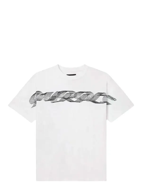 PURPLE BRAND Ribbon-print T-shirt - White