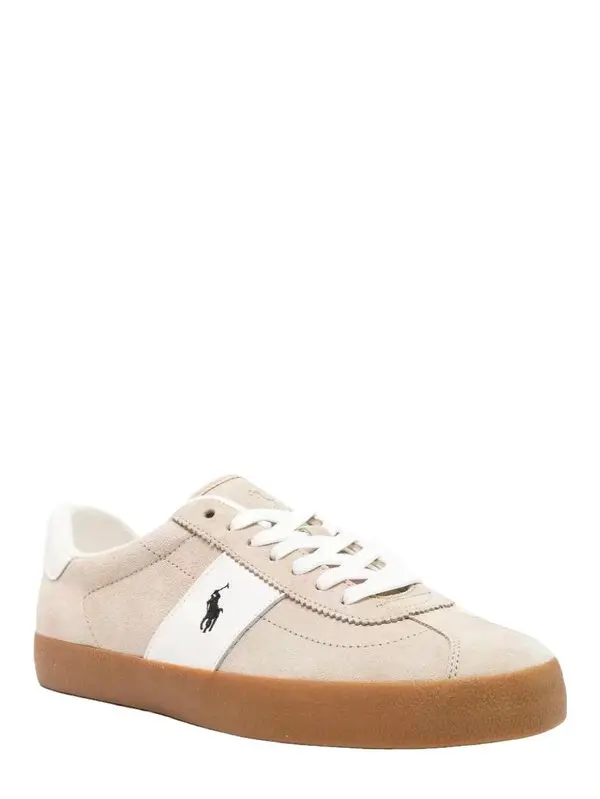 Polo Ralph Lauren Logo Embroidered Sneakers - Neutrals
