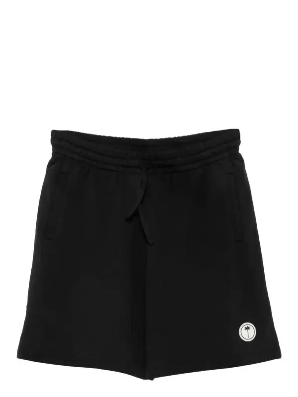 Palm Angels Logo Patch Drawstring Shorts - Black