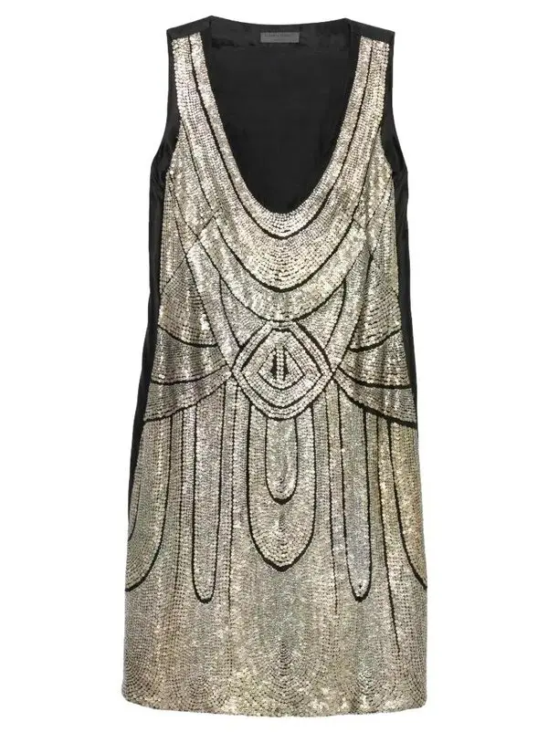 Alberta Ferretti Embellished Mini Dress - Black