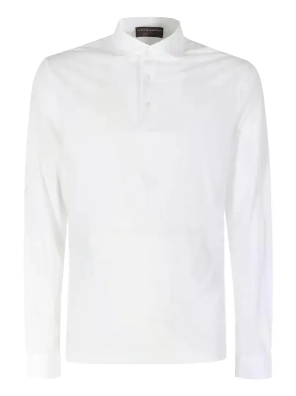 FILIPPO DE LAURENTIIS Long-sleeve Polo Shirt - White