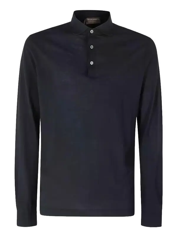 FILIPPO DE LAURENTIIS Long-sleeve Polo Shirt - Blue