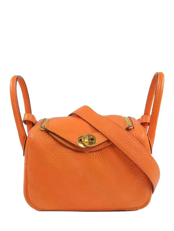 Hermès Mini Lindy Togo Leather Bag - Orange