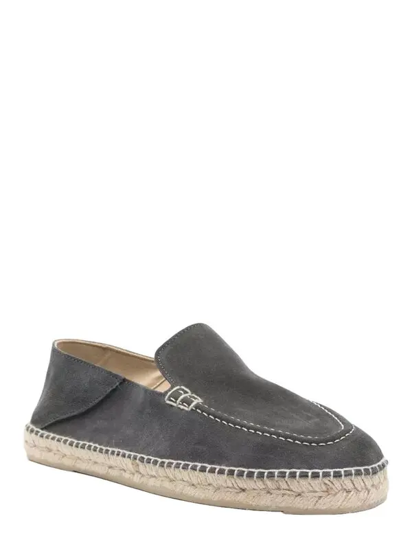 Manebí Contrast-stitched Suede Espadrilles - Grey