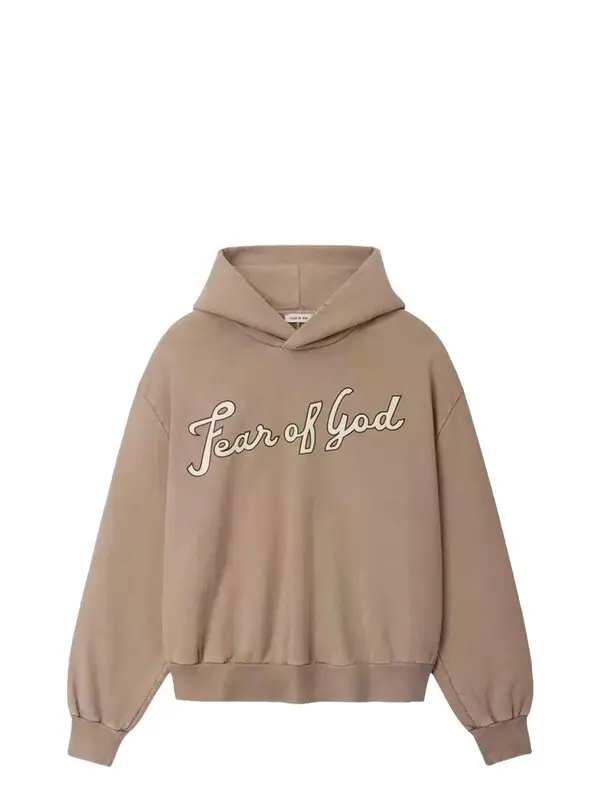 Fear Of God Logo Print Hoodie - Neutrals