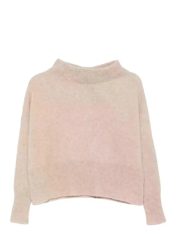 LA JULIE CASHMERE Funnel Neck Sweater - Neutrals