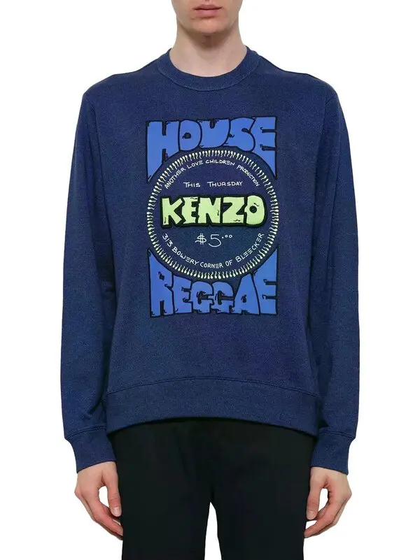 Kenzo Logo Print Sweatshirt - Blue