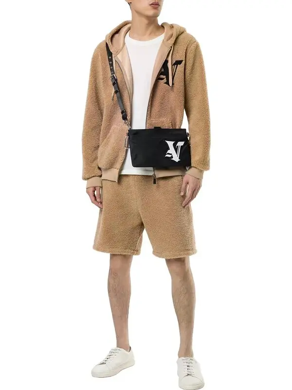 PORTS V Textured Knee Length Shorts - Neutrals