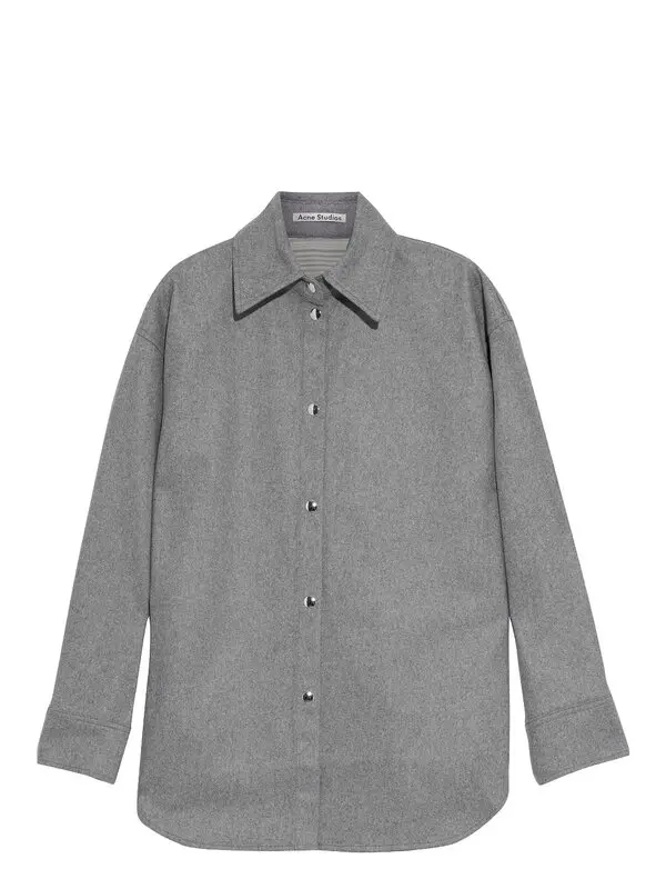 Acne Studios Sarwin Oversized Wool-blend Flannel Shirt - Gray