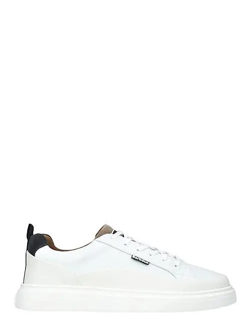 Barbour Stannington Leather Trainers - White/navy