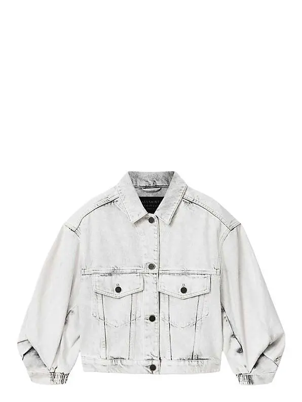 ALLSAINTS Luca Volume-sleeved Denim Jacket - Bleached Grey