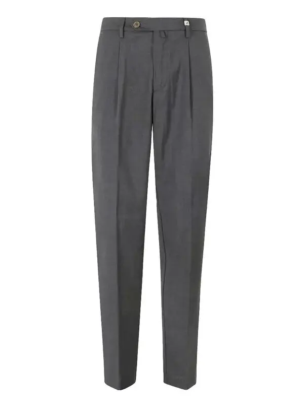 MYTHS Pleated Pressed-crease Trousers - Grey