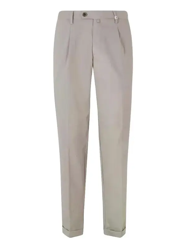 MYTHS Pleated Turn-up Trousers - Neutrals
