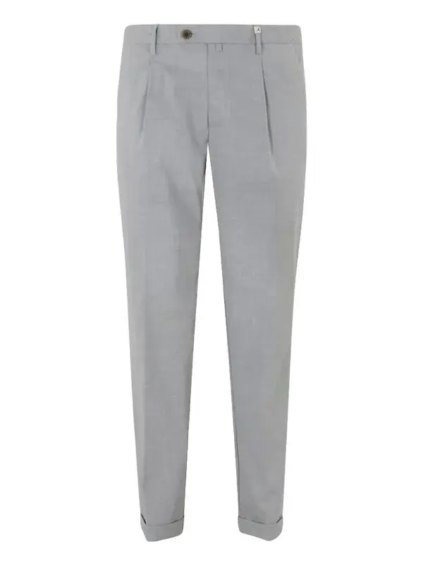 MYTHS Pleated Turn-up Trousers - Grey