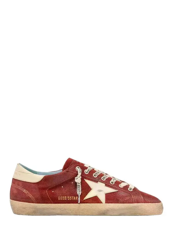 GOLDEN GOOSE Super-star Suede Sneakers With Cream Leather Star - Red