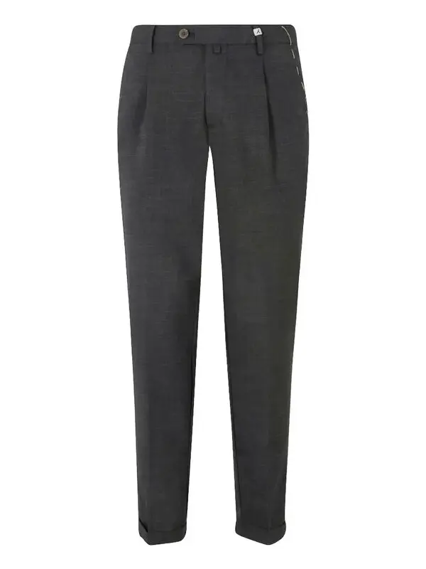 MYTHS Pleated-front Turn-up Trousers - Grey