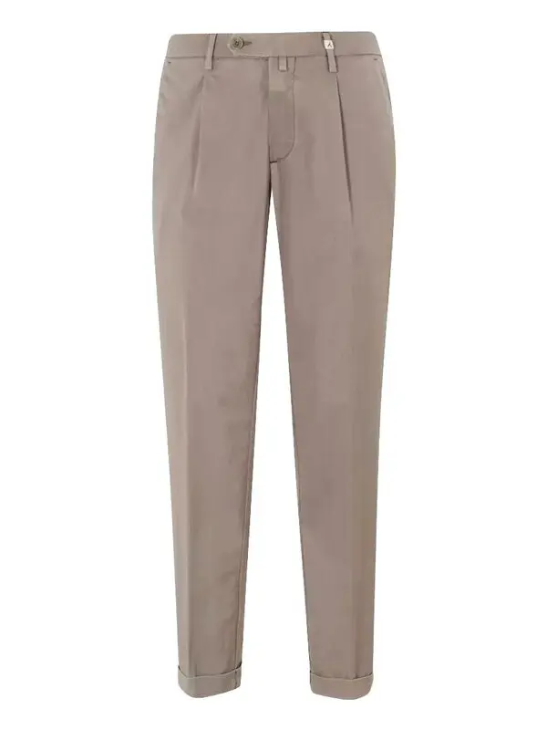 MYTHS Pleated Turn-up Trousers - Neutrals