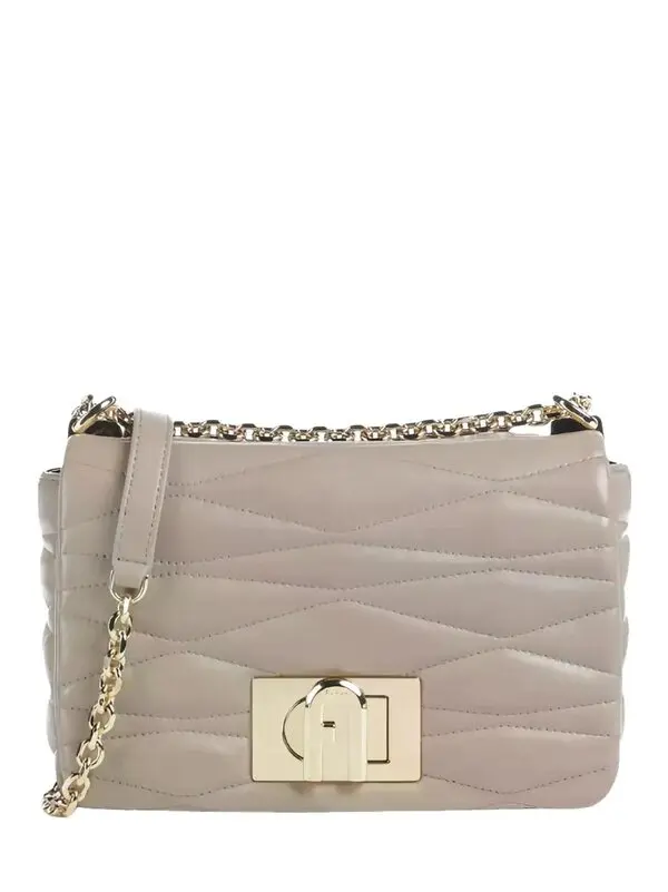 Furla 1927 Quilted Leather Shoulder Bag - Neutrals