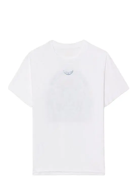 Zadig&Voltaire Cotton T-shirt With Rhinestone Embellishments - White